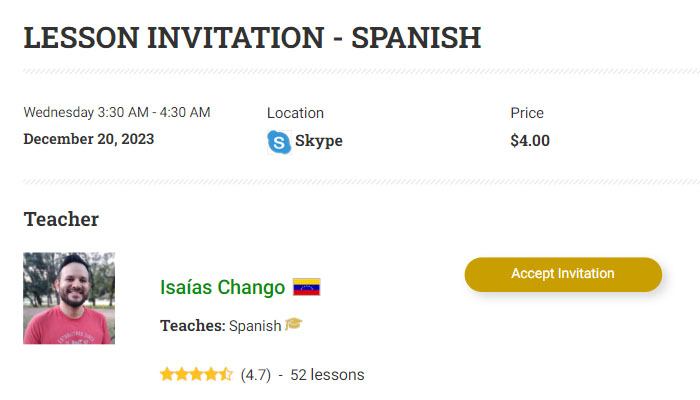 PolyTripper - FAQ - Lesson Invitations