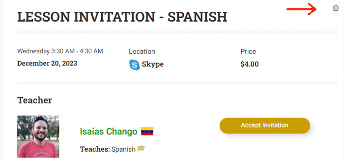 PolyTripper - FAQ - Lesson Invitations