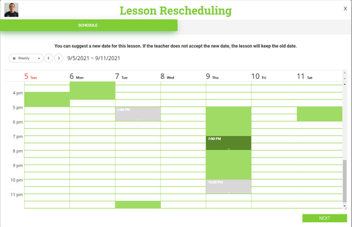 PolyTripper - FAQ - Lesson Rescheduling