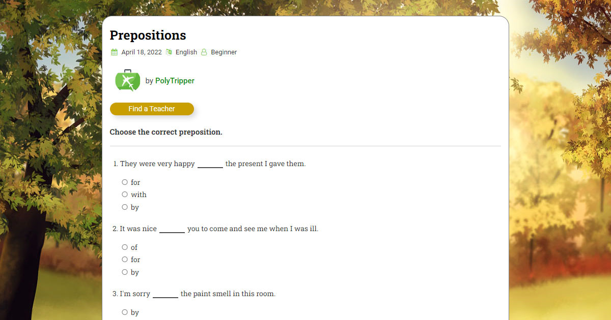 PolyTripper - Exercises
