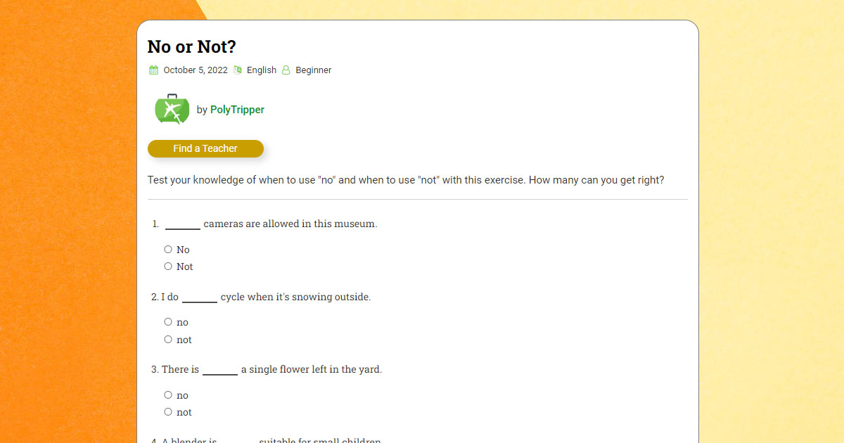 PolyTripper - Exercises
