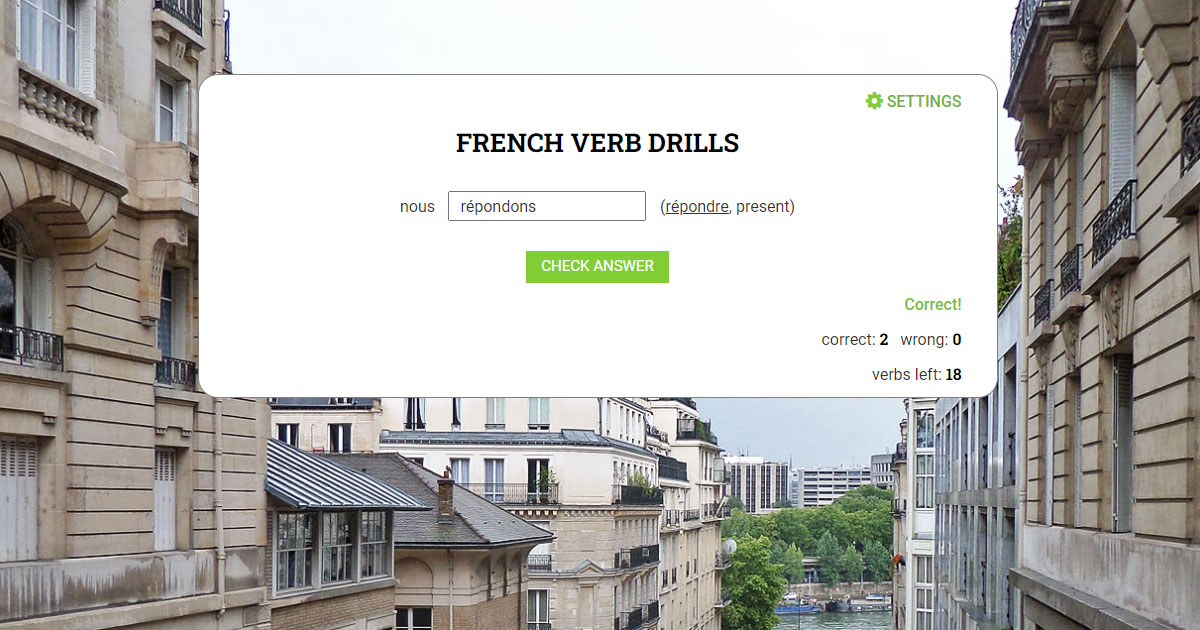 PolyTripper - French Verb Drills
